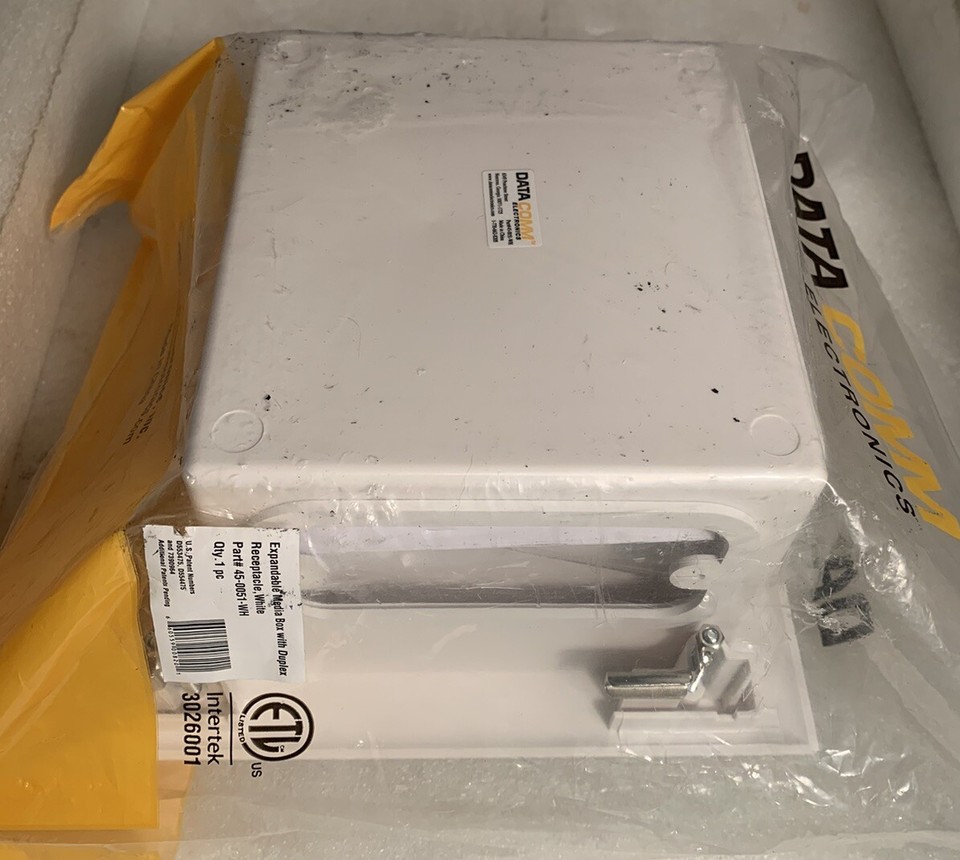 DataComm Part # 45-0051-WH Expandable Media Box with Duplex Receptacle ...