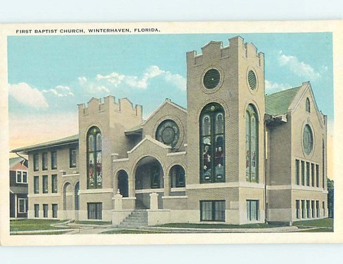 Unused W-Border CHURCH SCENE Winter Haven Florida FL s/12 A8335 | eBay