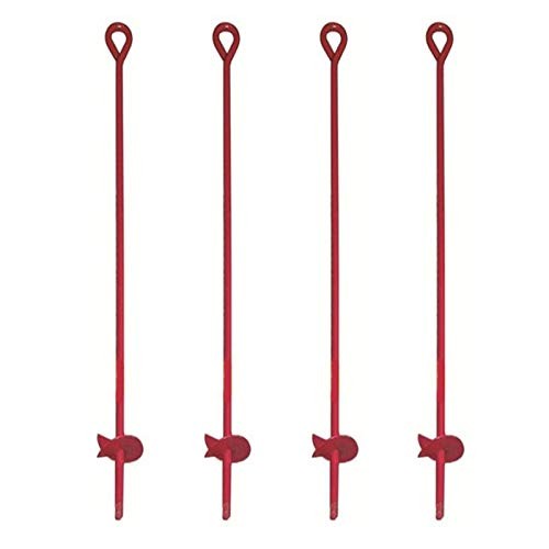 48" Auger Earth Anchor 6" W Helix, 18mm Rod, Painted red, Heavy Duty ...