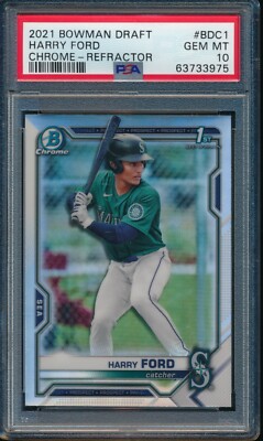 PSA 10 HARRY FORD 1st 2021 Bowman Chrome Draft REFRACTOR Rookie Card RC ...