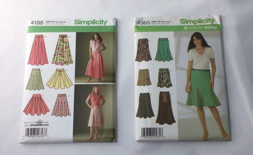Simplicity 4365 sz. 6-14 4188 sz. 8-14 Sewing Pattern Gored Skirts ...