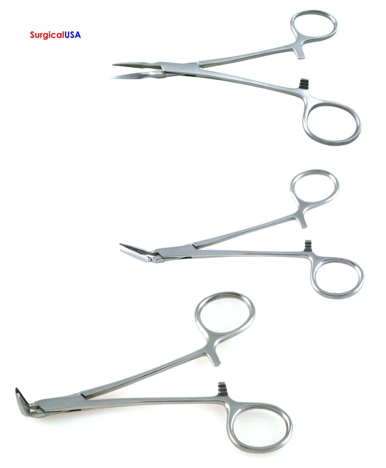 Kit of 3 Stieglitz Splinter Fragment Forceps Straight+Angled Serrated ...