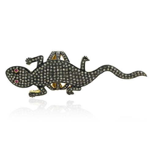 2.16ct Diamond Black Rohdium Lizard Ring 925 Sterling Silver | eBay ...