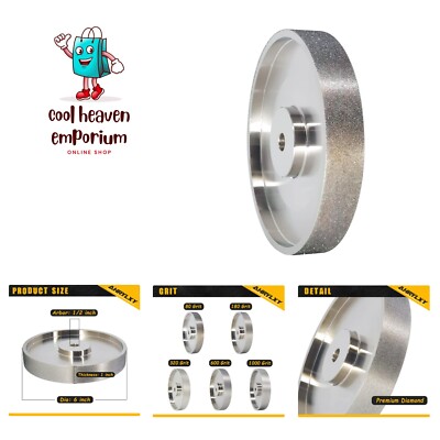 6" CBN Grinding Wheel, 1" Wide x 1/2" Arbor, Grit 80, for Sharpening ...