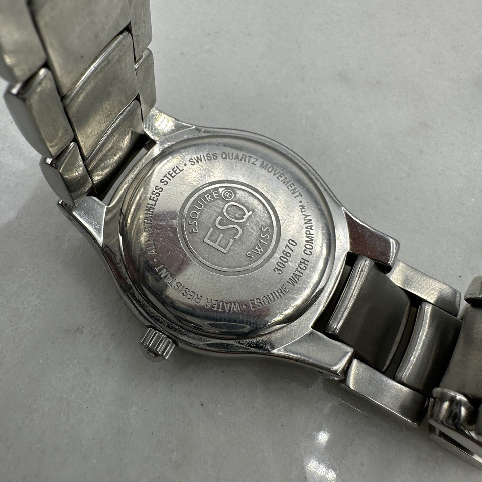 ESQ 300670 Unisex Stainless Steel Analog Gray Dial Date Quartz - NEW ...