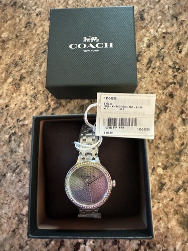 New Coach Josie 34mm Stainless Steel Rainbow Watch with Crystals NIB ...