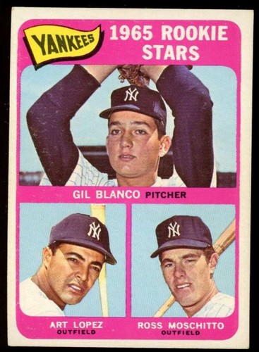 1965 Topps #566 Blanco/Lopez/Moschitto EX-MT RC Rookie Yankees Rookies ...