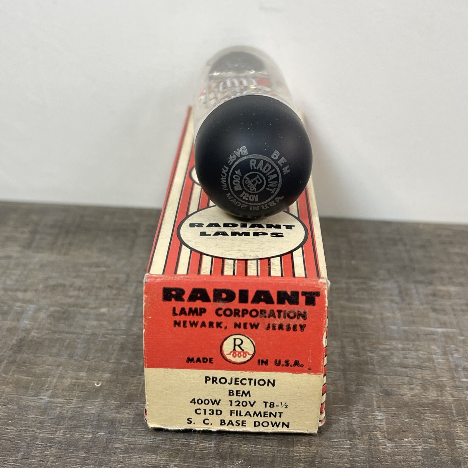 Radiant Bulb FOR PROJECTION LAMP / BULB BEM 400W WATTS 120V NOS T8-1/2 ...