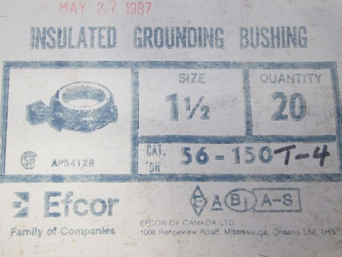 20 x EFCOR 1-1/2" INSULATED GROUNDING BUSHING 56-150 | eBay