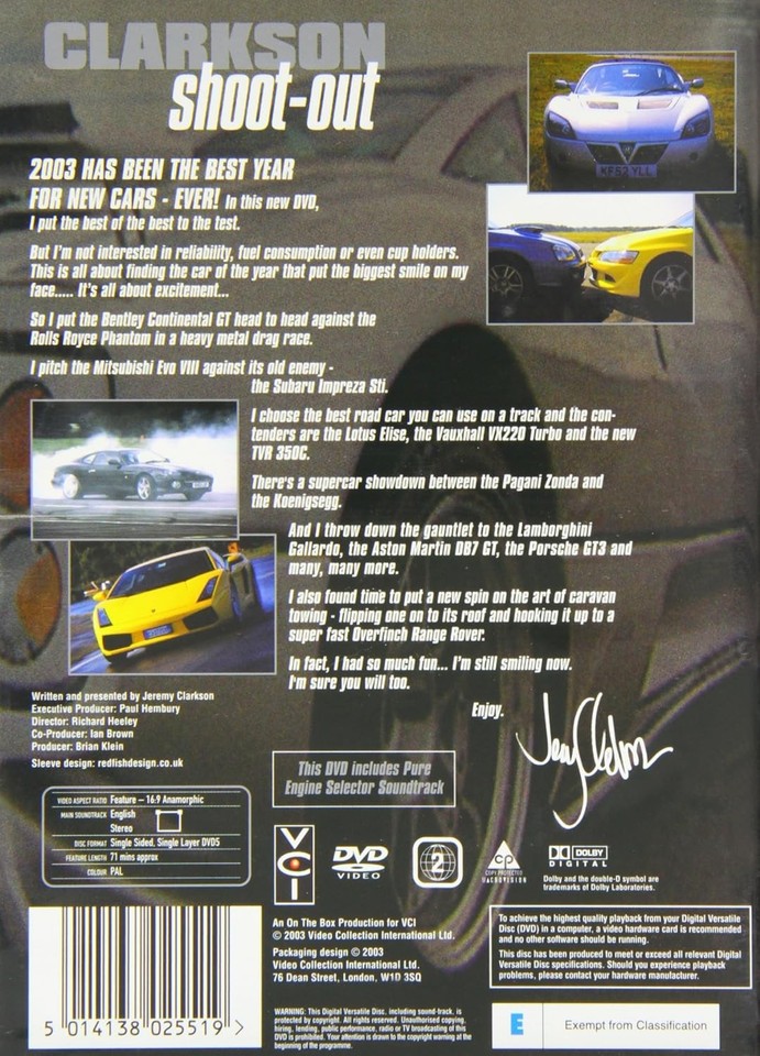 Clarkson - Shoot-Out (DVD) Jeremy Clarkson (UK IMPORT) | eBay