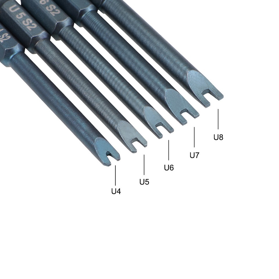 5pcs U-Shaped Bits Set 1/4 Inch Hex U4 U5 U6 U7 U8 Screwdriver Bit Set ...