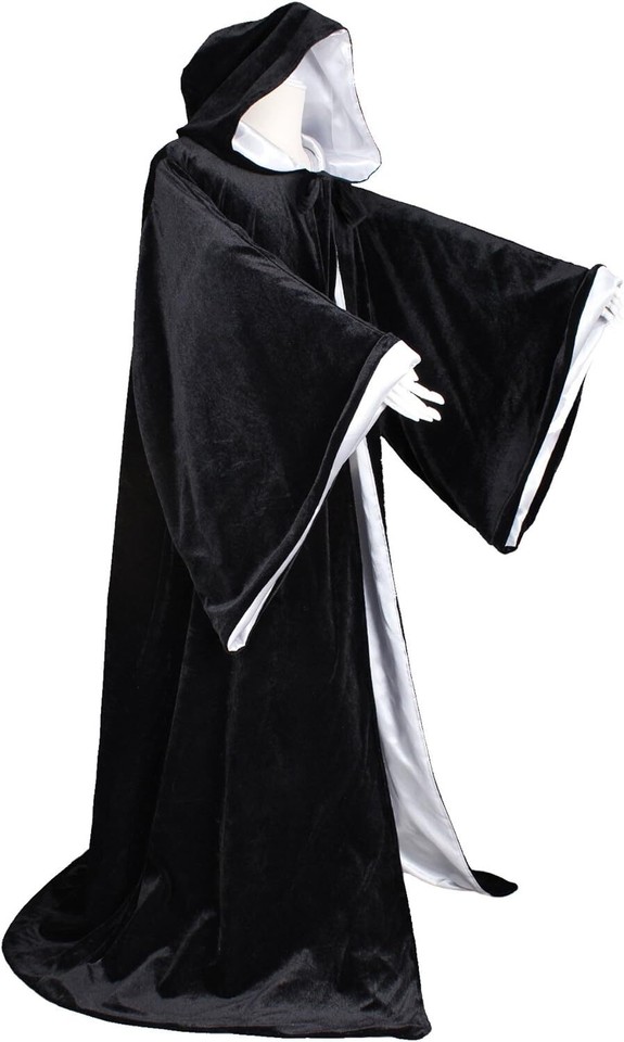Velvet Wizard Robe with Satin Lined Hood and Sleeves | eBay