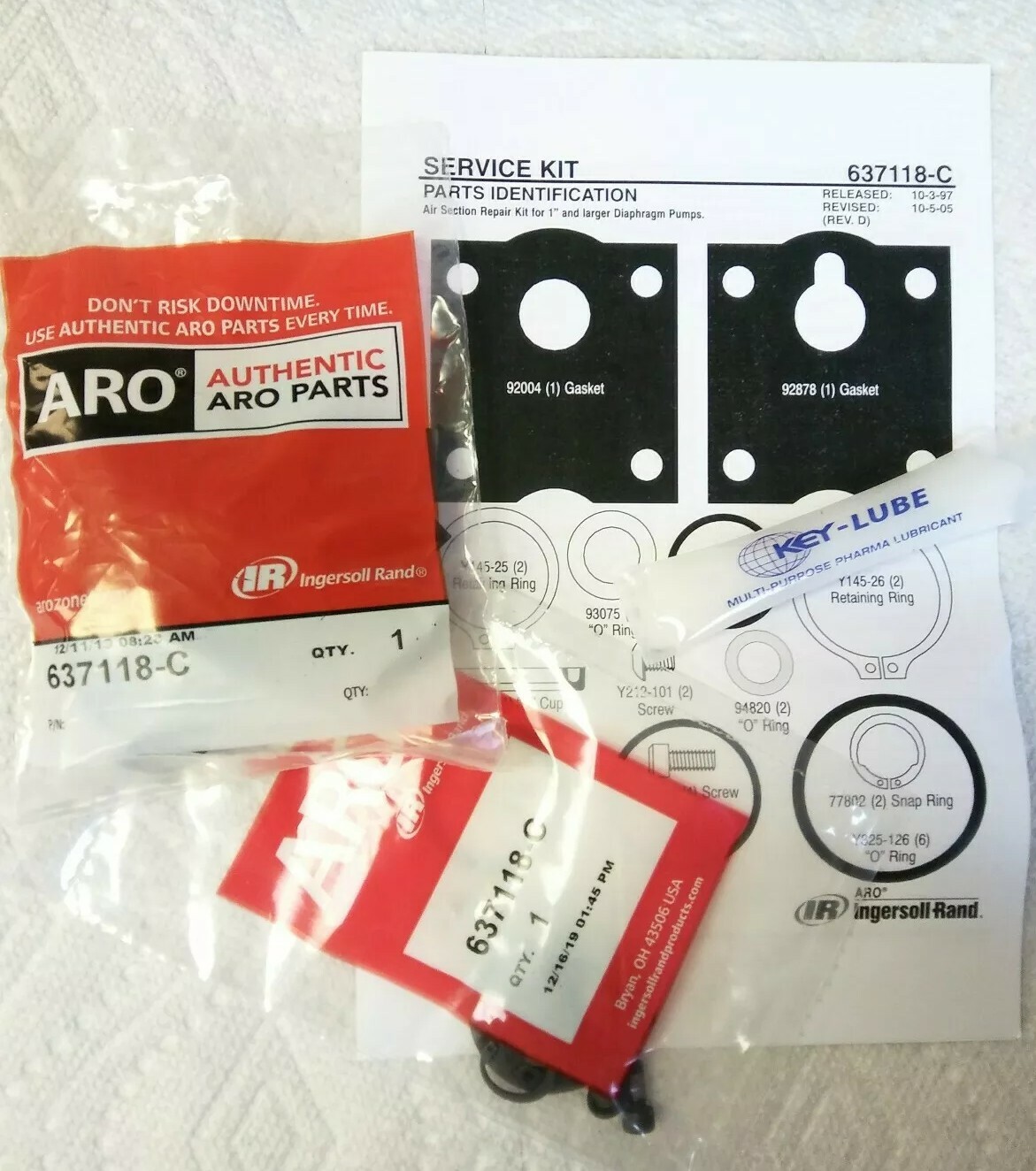 ARO 637118-C Diaphragm Pump Repair Kit for sale online | eBay