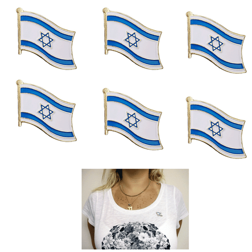 6 x Israel Flag Pin Lapel Jew Support Patriotic Tie Tack Jacket Enamel ...