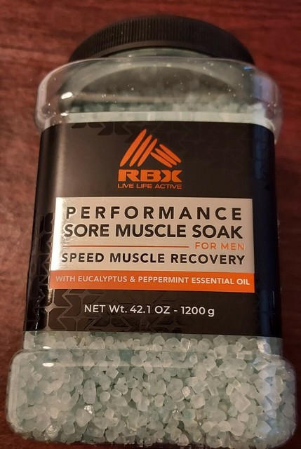 RBX For Men Sore Muscle Soak 42.1 oz Eucalyptus & PepperMint Bath Salt ...