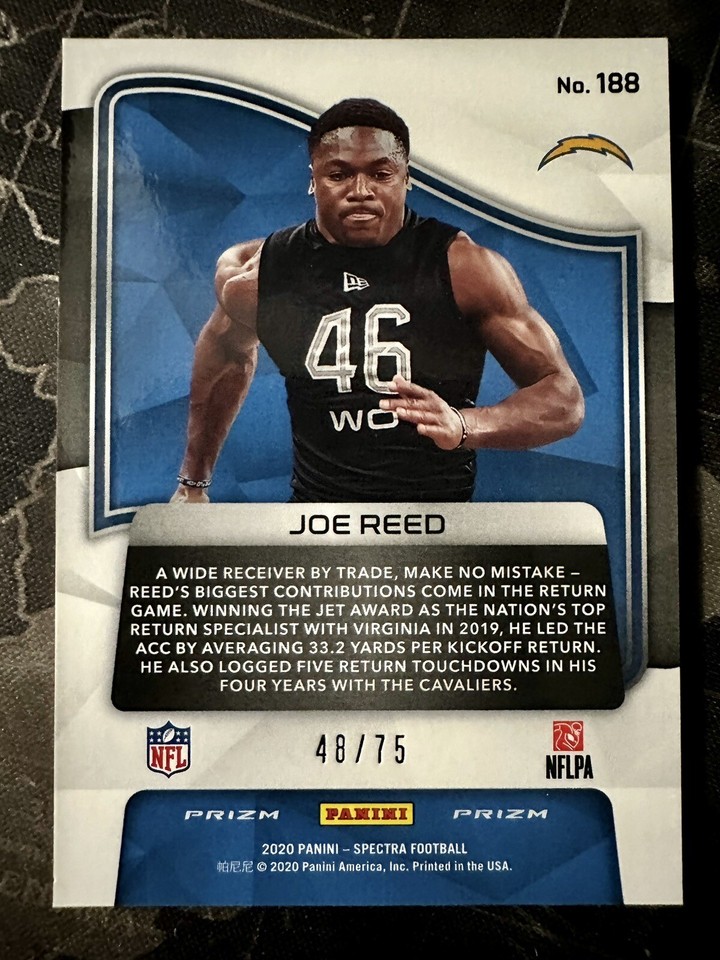 2020 Panini Spectra Rookies Hyper /75 Joe Reed #188 Rookie RC | eBay