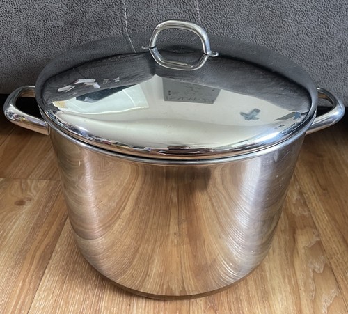 Revere Ware 1801 Copper Bottom Stock Pot + Lid 16 QT Quart Clinton Hill ...