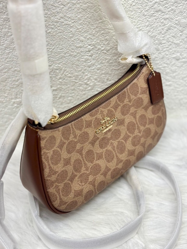 NWT Coach Teri Shoulder Bag In Signature Canvas CV933 | eBay