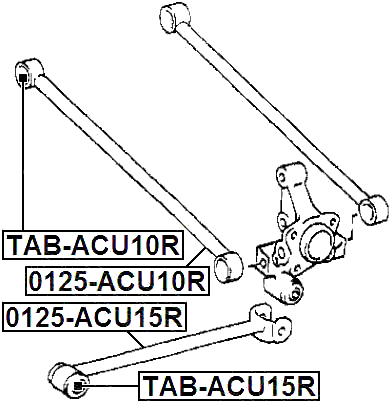 TAB-ACU10R Febest REAR TRANSVERSE ROD BUSHING 48710-48010, 48710-48070 ...