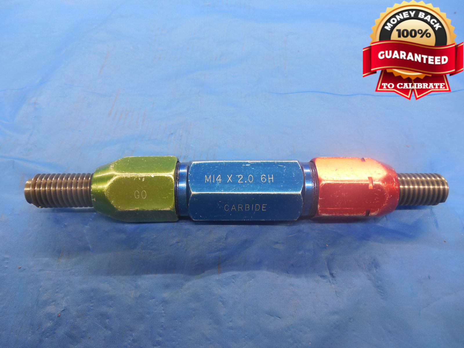 M14 X 2 6H SOLID CARBIDE THREAD PLUG GAGE 14.0 2.0 GO NO GO PDS= 12.701 ...