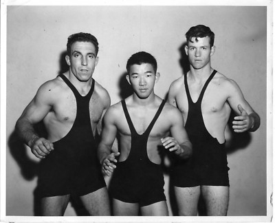 ORIGINAL VINTAGE PHOTO: Men Male Wrestling Wrestlers Singlets Shirtless ...