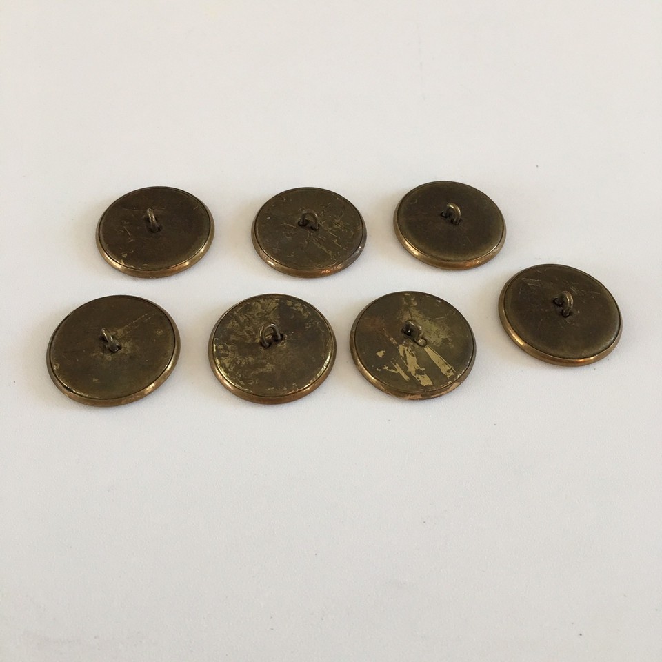 Vtg Queen Elizabeth II Buttons Dei Gratia Regina F.D. Set of 7 England ...