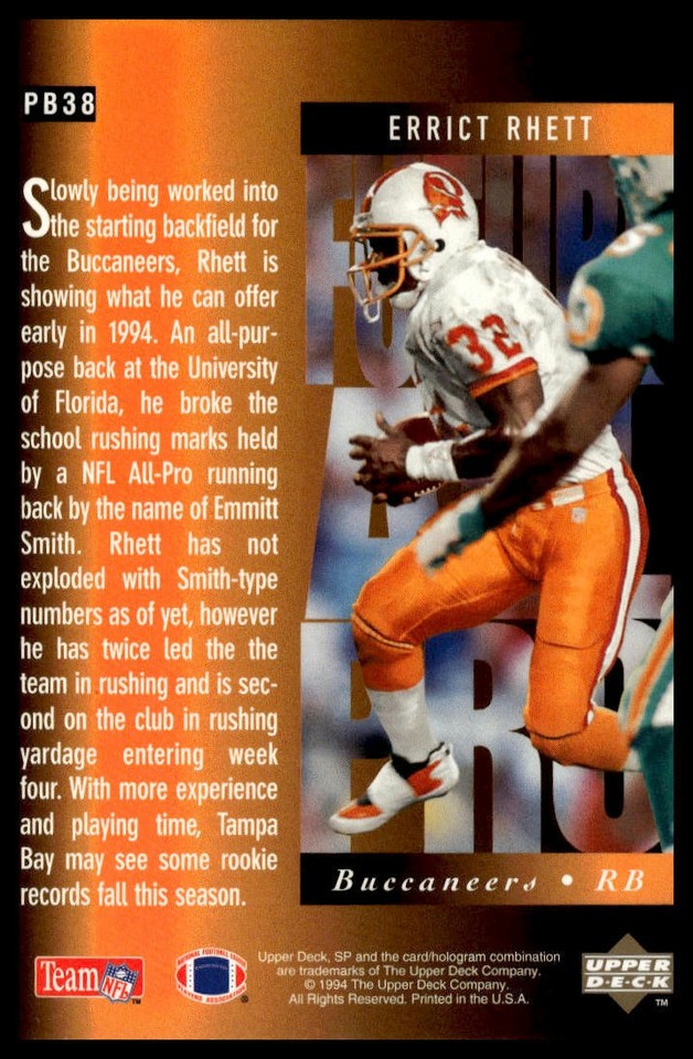 1994 SP #PB38 Errict Rhett All-Pro Holoviews | eBay