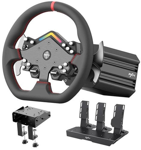 PXN V12 LITE 6Nm DIRECT DRIVE SERVO RACING WHEEL + PEDALS SIMULATOR SET ...