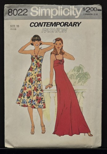 ☀️Vtg Simplicity Pattern 8022, Sundress In 2 Lengths; Uncut; Size 10 ...