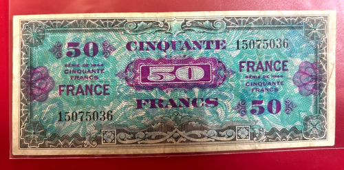 1944 FRANCE 50 FRANCS MILITARY CURRENCY NOTE | eBay