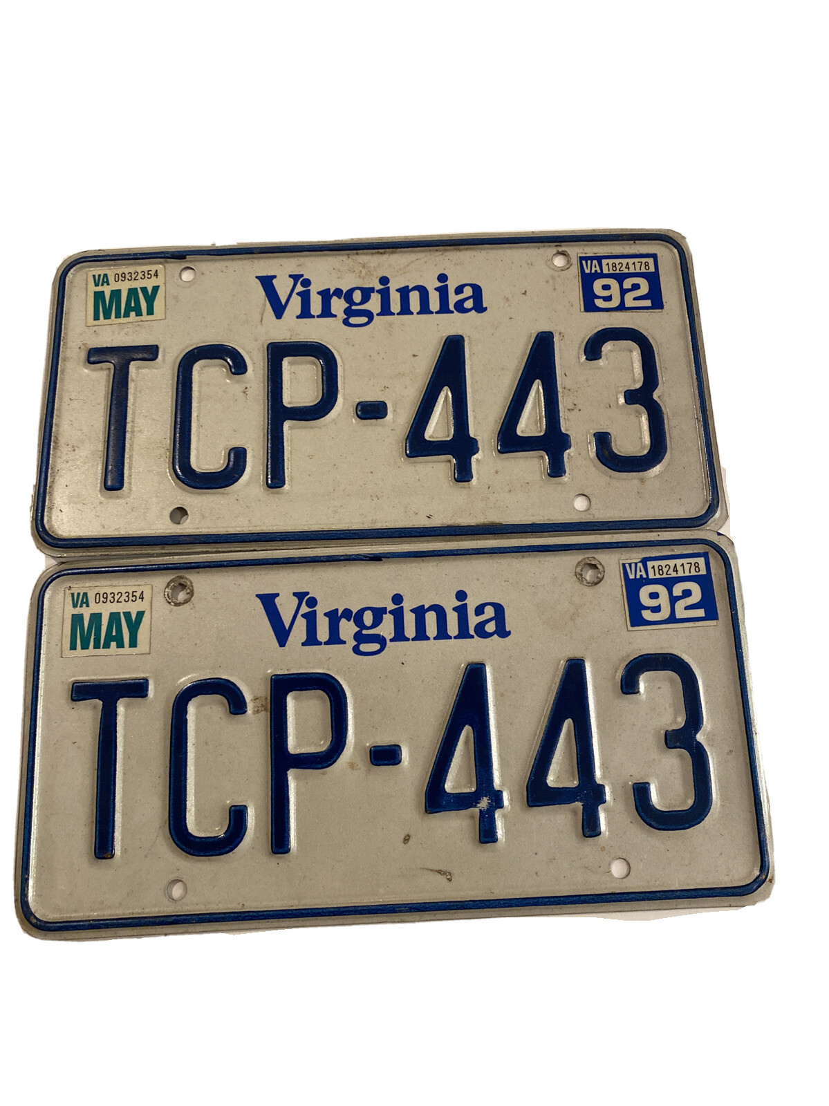 vintage virginia matching license plates TCP-443 | eBay