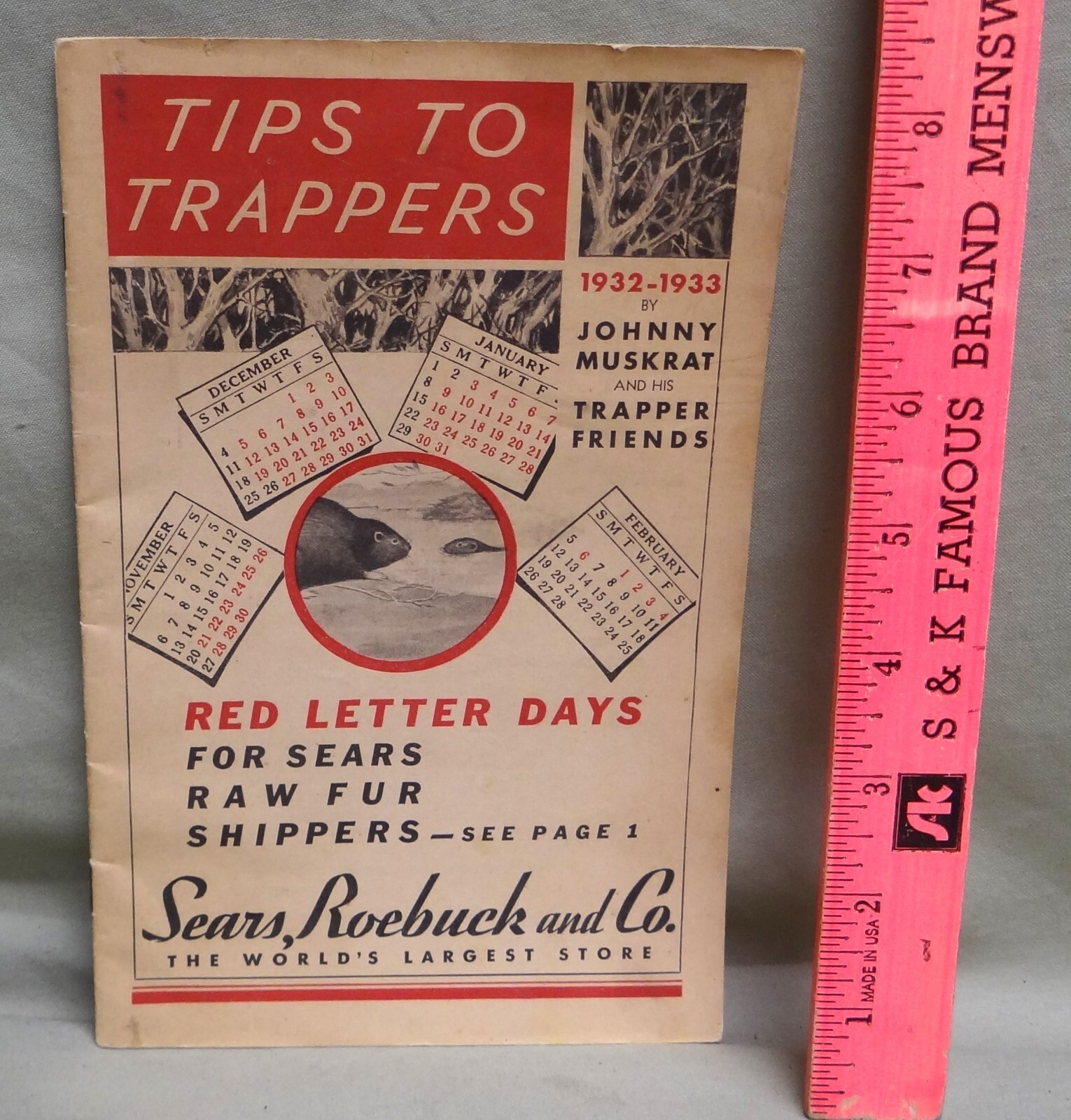1932-33 SRC Tips to Trappers. 29 Pages, 3 Color Printed | eBay