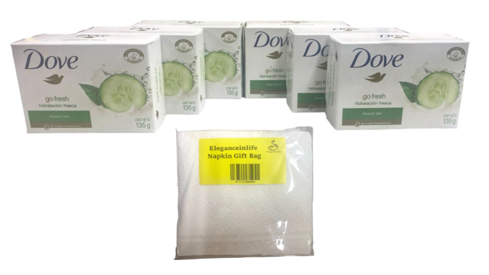 Dove Hydration Fresca Go Fresh Beauty Bar 135g with Napkin Gift Bag ...