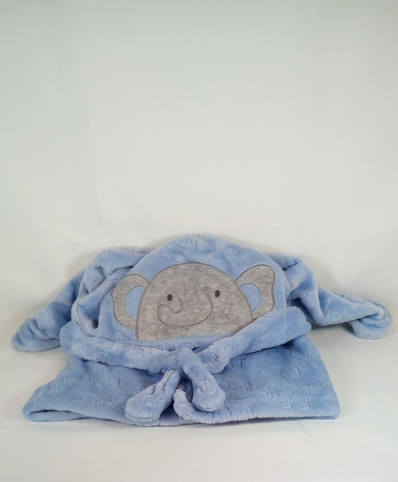 Duck Duck Goose Light Blue Baby Bath Robe Elephant Print 0-9M | eBay