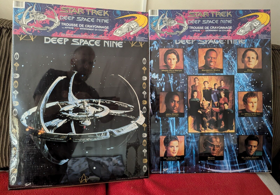 2 Vintage 16" x 20" Star Trek Deep Space Nine DS9 Doodle Felt Pen ...