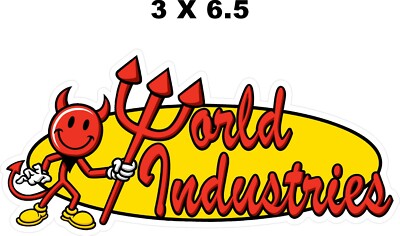 Vintage WORLD INDUSTRIES DEVIL SKATEBOARDS DECAL 3" X 6.5" LAMINATED | eBay