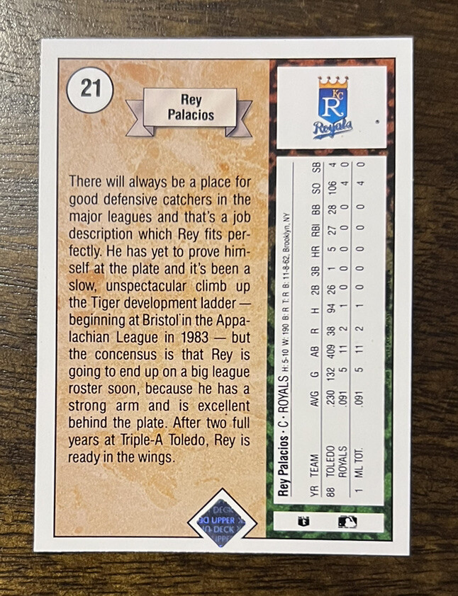 1989 Upper Deck Baseball Card #21 Rey Palacios Rookie | eBay