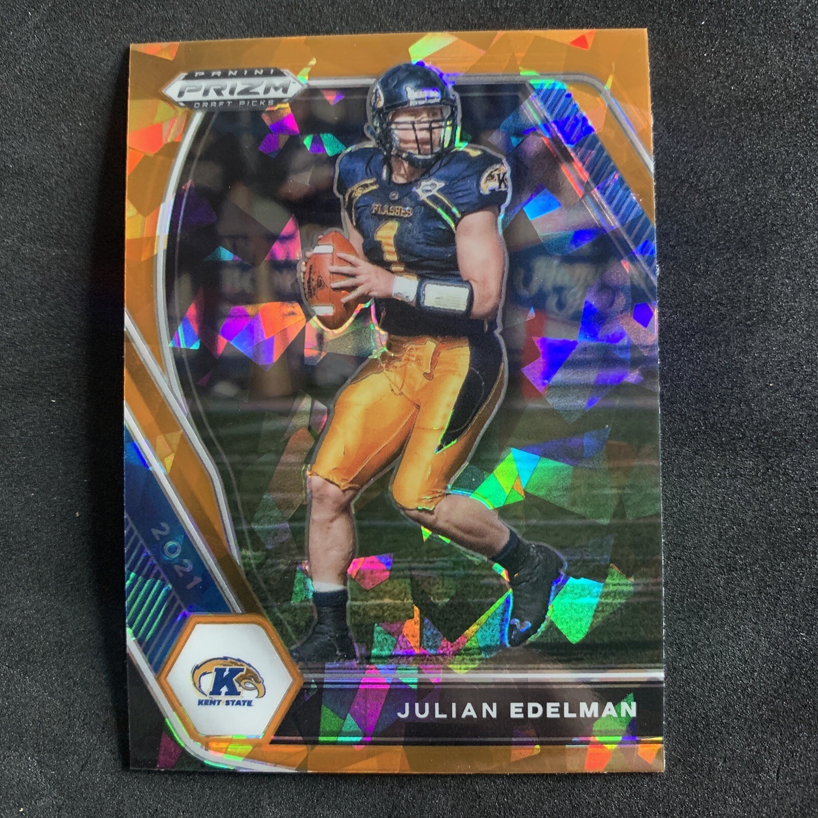 Julian Edelman 2021 Prizm Draft Picks Gold Ice Prizms Card #66 Kent ...