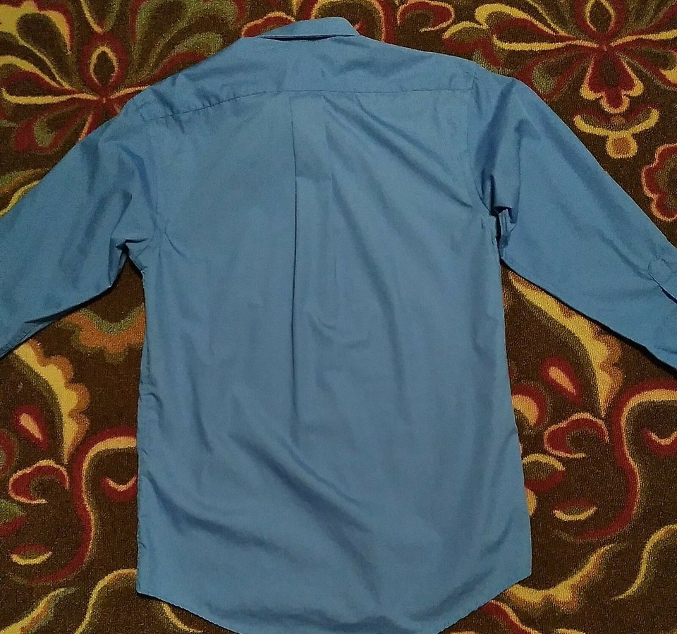 George Collared Mens Long Sleeve Button Down Blue Size Small Dress ...