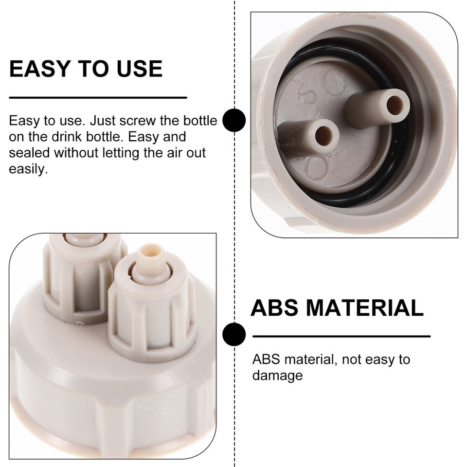 2 Pcs DIY Reactor Carbon Dioxide Bottle Cap Air Regulator CO2 Tube ...