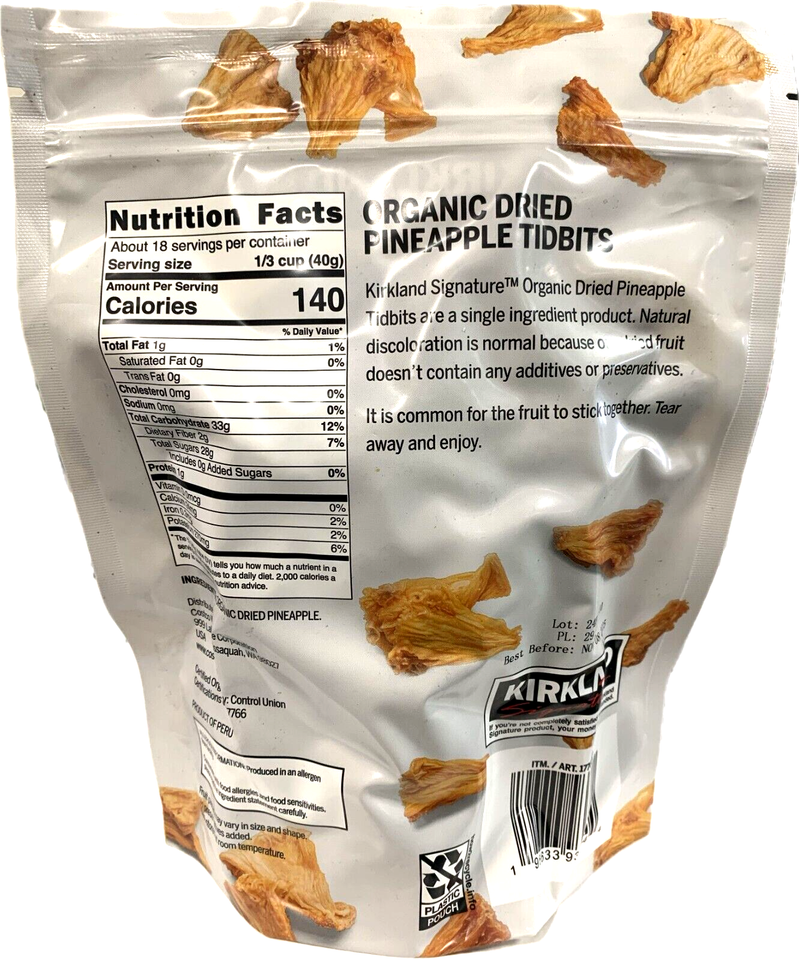 Kirkland Signature Organic Dried Pineapple Tidbits 26 oz | eBay