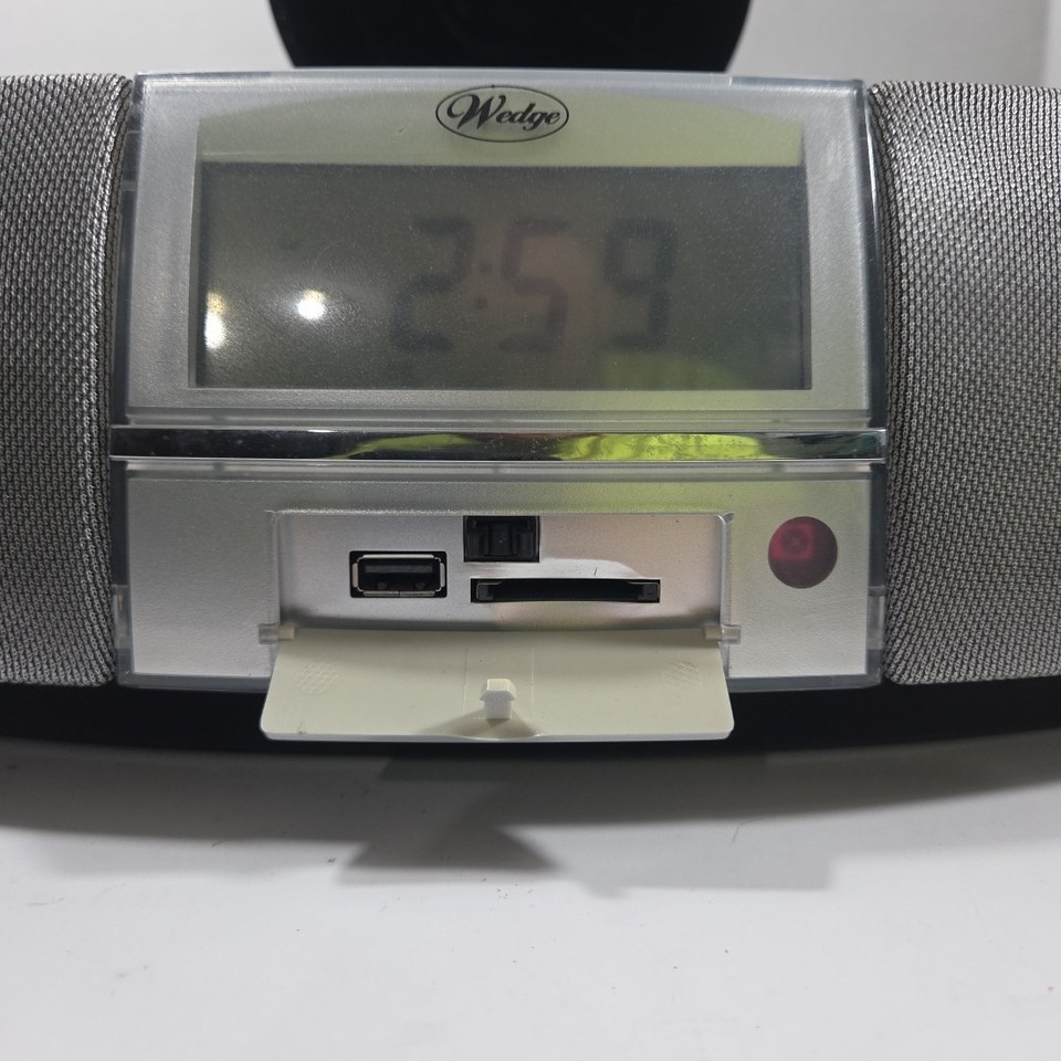 Wedge A4116 CD Player USB SD AM/FM Alarm Clock Radio Box Tested | eBay