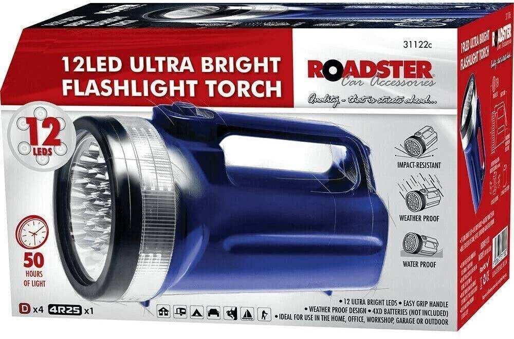 12 LED Torch Lumen Spotlight Lantern Halogen Waterproof Camping Light ...