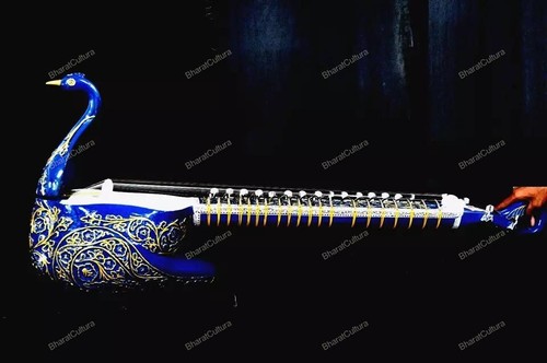 Professional Musical Instrument Taus Blue Mayuri Veena Peacock Shaped ...