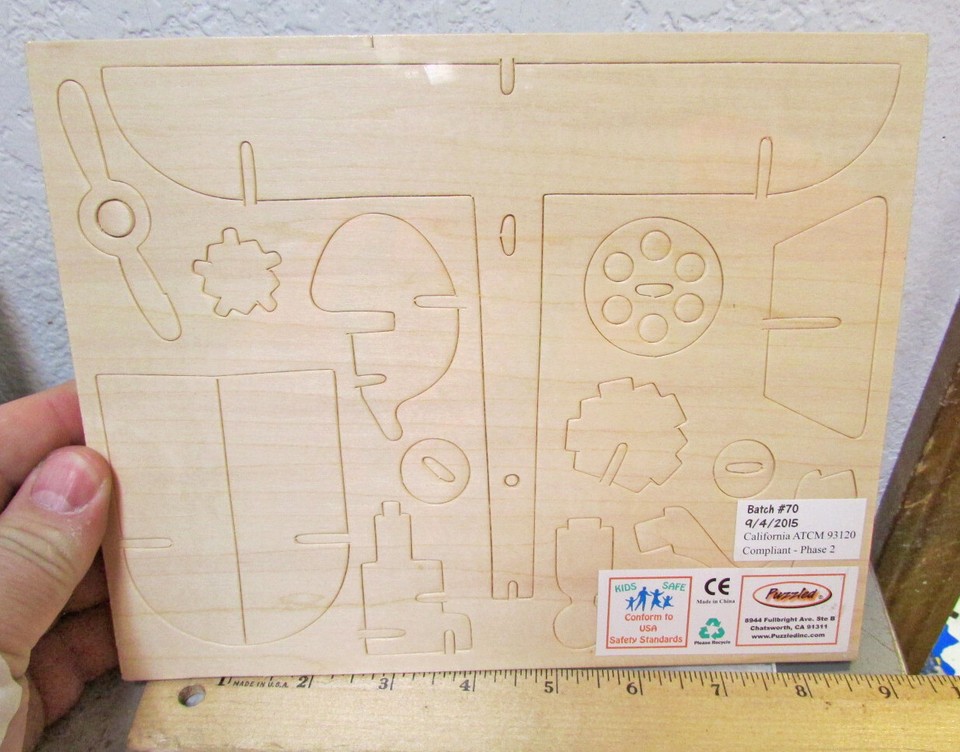 NEW Wood 3D Tri Plane Puzzle 31 pieces 8 x 3 x 8 inches, fun wood craft ...