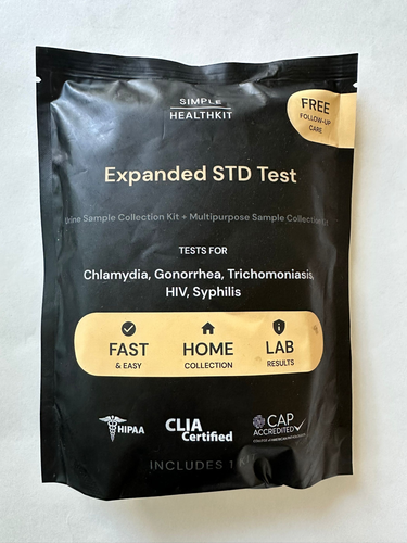 Expanded STD Test Kit Simple Health Home Kit Self ..,SEALED Exp 02/26 ...