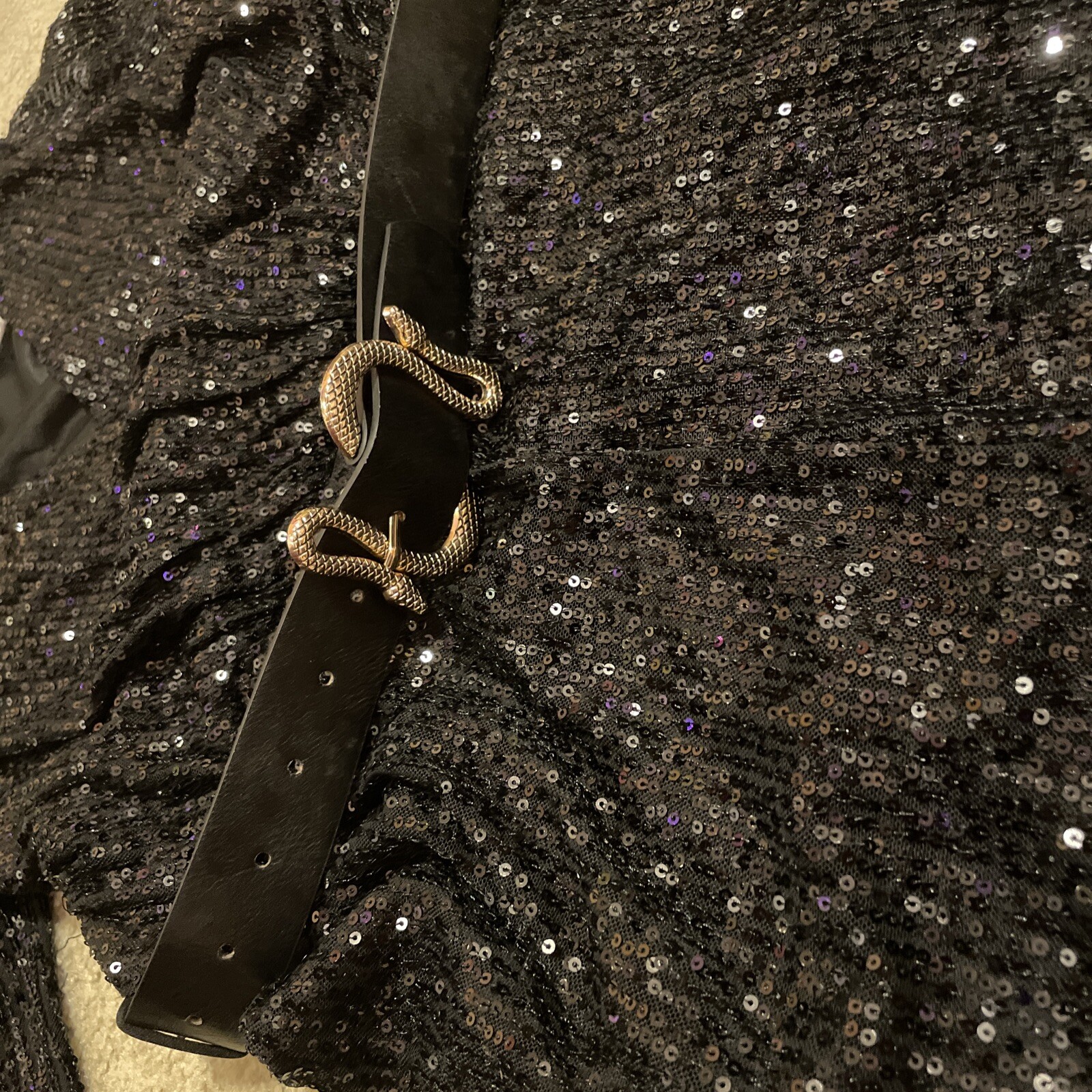 Taylor Swift Eras Tour Reputation Black Sequin Jumpsuit With Snake Belt ...