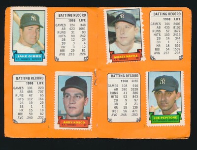 1969 Topps Baseball STAMP BOOKLETS -YANKEES (w/ All 10 Stamps) w ...