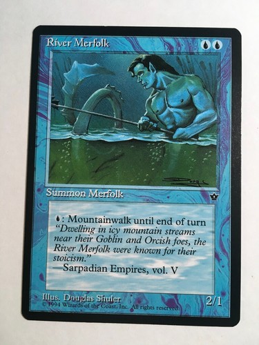 MTG River Merfolk LP Fallen Empires Blue Rare Magic the Gathering Card ...
