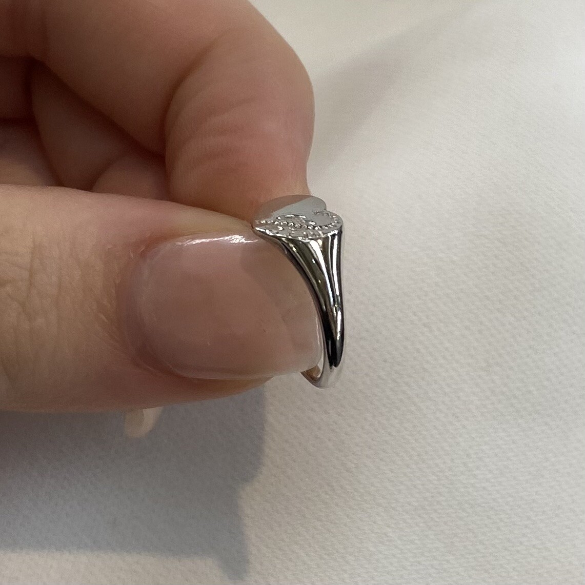 925 Sterling Silver Baby, Children, Girls, Kids Engraved Heart Signet ...